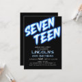 Neon Boys Pool 17th Birthday Invitation | Zazzle