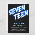 Neon Boys Pool 17th Birthday Invitation | Zazzle