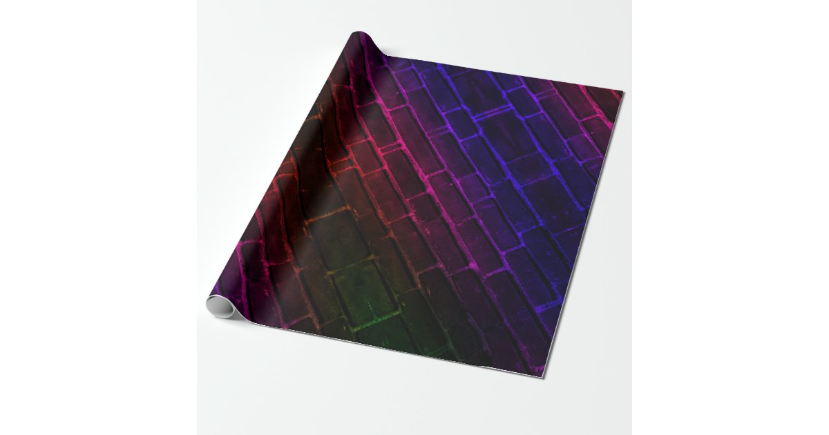 Neon Brick Gift Wrap | Zazzle