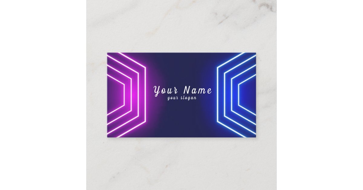 Neon business card | Zazzle