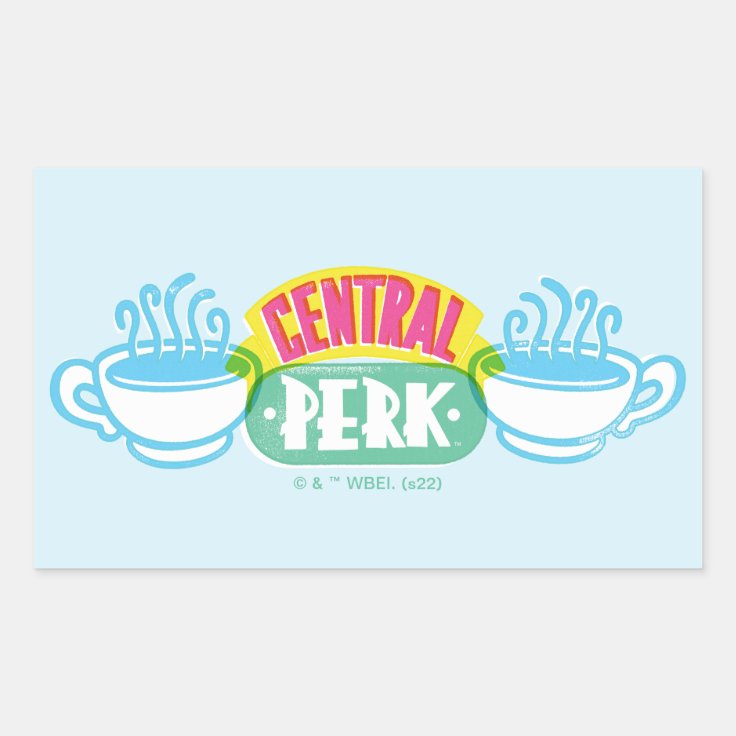 Neon Central Perk Logo Rectangular Sticker | Zazzle