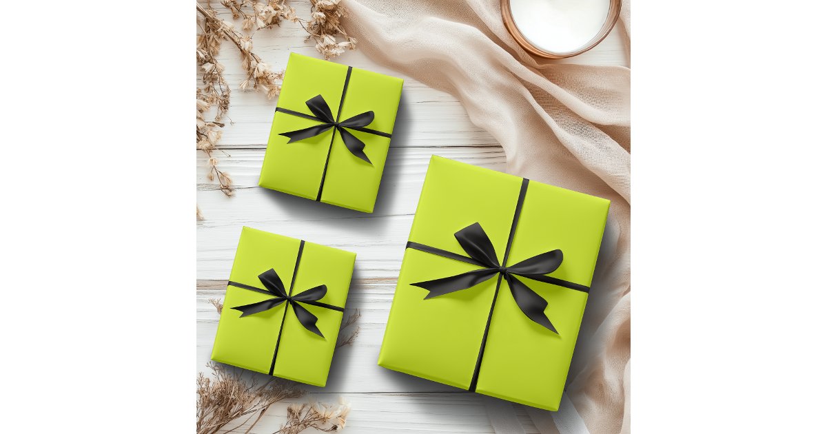Neon Chartreuse Solid Color | Classic | Elegant Wrapping Paper Sheets ...