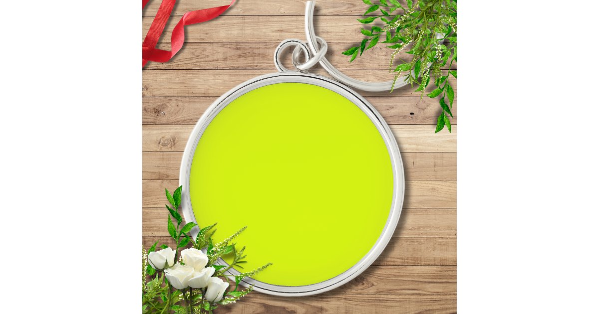 Neon Chartreuse Solid Color | Classic Keychain | Zazzle