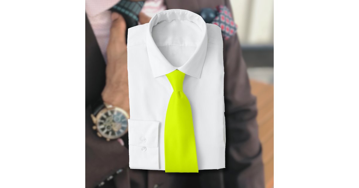 Neon Chartreuse Solid Color | Classic Neck Tie | Zazzle