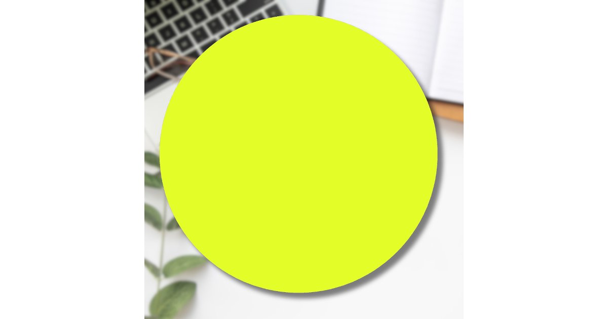 Neon Chartreuse Solid Color | Trendy Color Classic Round Sticker | Zazzle