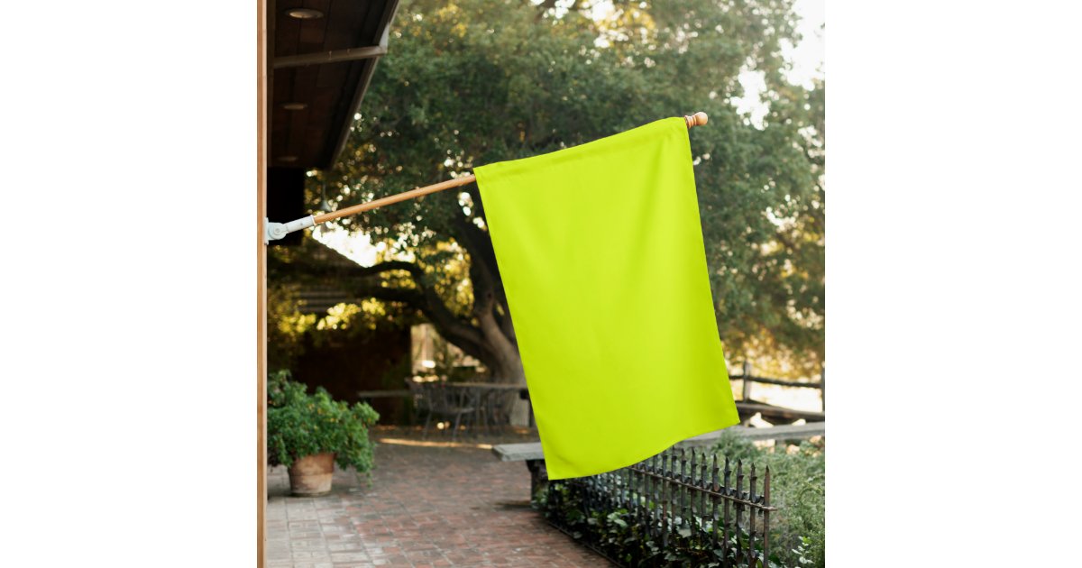 Neon Chartreuse Solid Color | Trendy Color House Flag | Zazzle