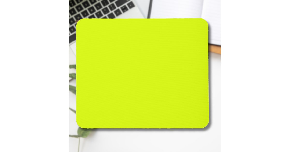 Neon Chartreuse Solid Color | Trendy Color Mouse Pad | Zazzle