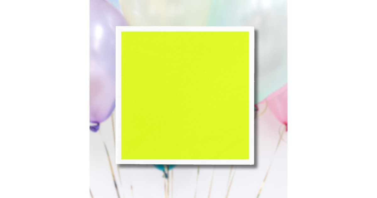 Neon Chartreuse Solid Color | Trendy Color Napkins | Zazzle