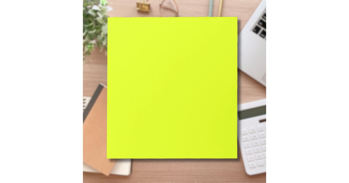 Neon Chartreuse Solid Color | Trendy Color Notepad | Zazzle