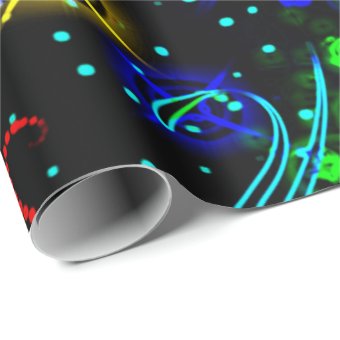 Neon Color Stars Swirl Paint Psychedelic Pattern Wrapping Paper | Zazzle