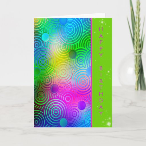 Neon Contemporary Birthday design Card | Zazzle