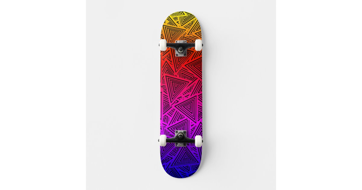 Neon Echo Triangle Pile Skateboard | Zazzle