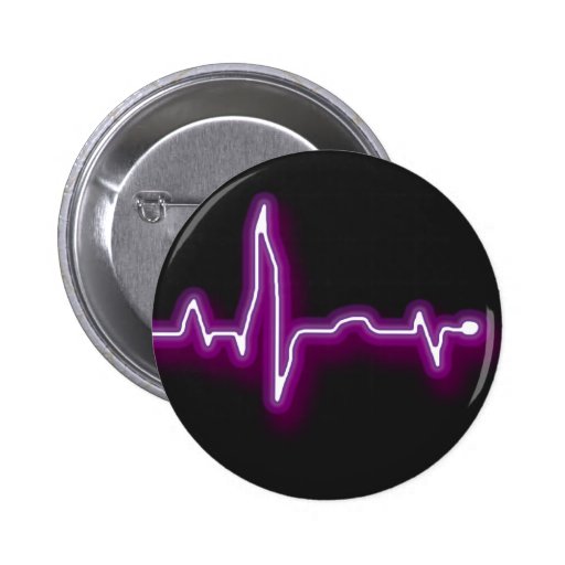 Neon EKG button | Zazzle