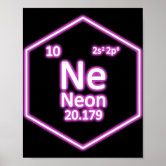 Neon Colored Periodic Table