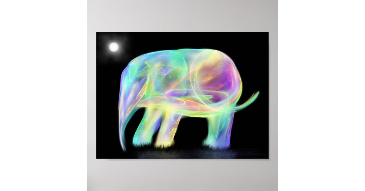 Neon Elephant Print | Zazzle