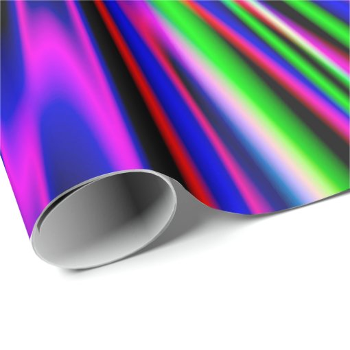 Neon Explosion Colorful Fractal Art Wrapping Paper | Zazzle