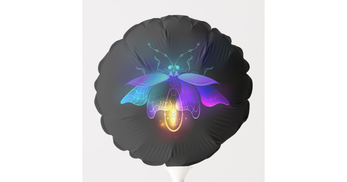 Neon Firefly on black Balloon | Zazzle