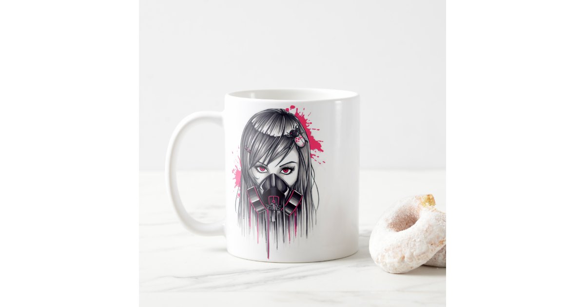 Neon Gas Mask Girl Coffee Mug | Zazzle