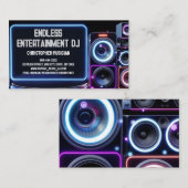Neon Glow Dj Party Music Deejay DJs Disc Jockey Business Card | Zazzle