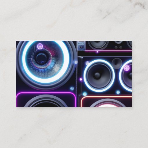 Neon Glow Dj Party Music Deejay DJs Disc Jockey Business Card | Zazzle