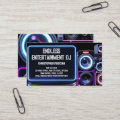 Neon Glow Dj Party Music Deejay DJs Disc Jockey Business Card | Zazzle