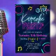 Neon Glow Karaoke Night Music Birthday Party Invitation | Zazzle
