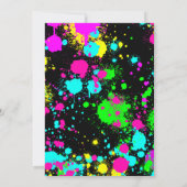 Neon Glow Paint Splatter Birthday Invitation | Zazzle