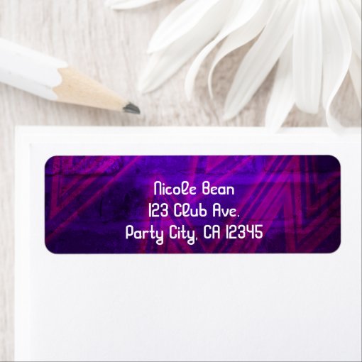 Neon Glow PARTY Birthday Club Address Labels | Zazzle