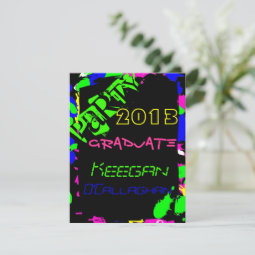 Neon Graduation Party Invitation | Zazzle