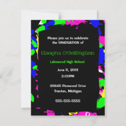 Neon Graduation Party Invitation | Zazzle