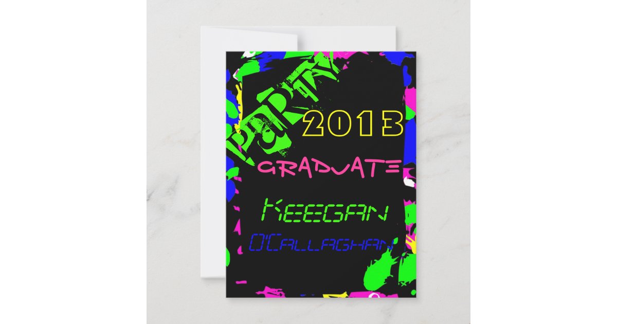 Neon Graduation Party Invitation | Zazzle