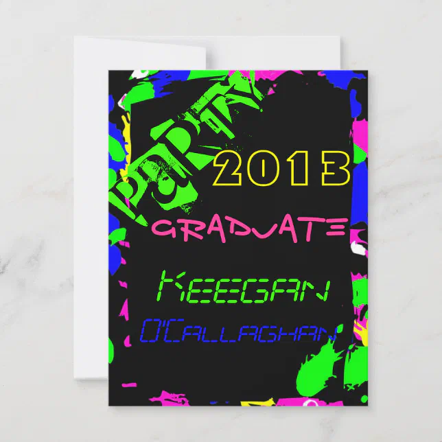 Neon Graduation Party Invitation | Zazzle
