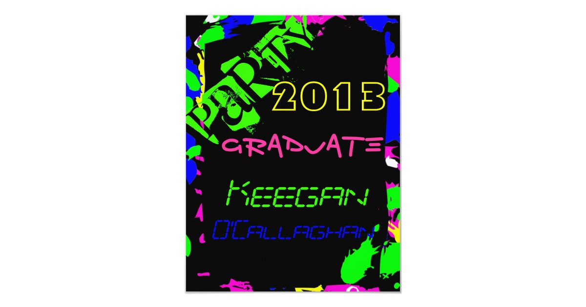 Neon Graduation Party Invitation | Zazzle.com