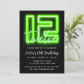 Neon Green 12th Birthday Invitation | Zazzle