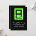 Neon Green 8th Birthday Invitation | Zazzle