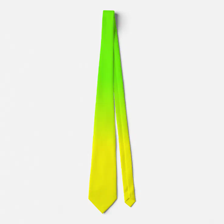 Neon Green and Neon Yellow Ombré Shade Color Fade Neck Tie | Zazzle