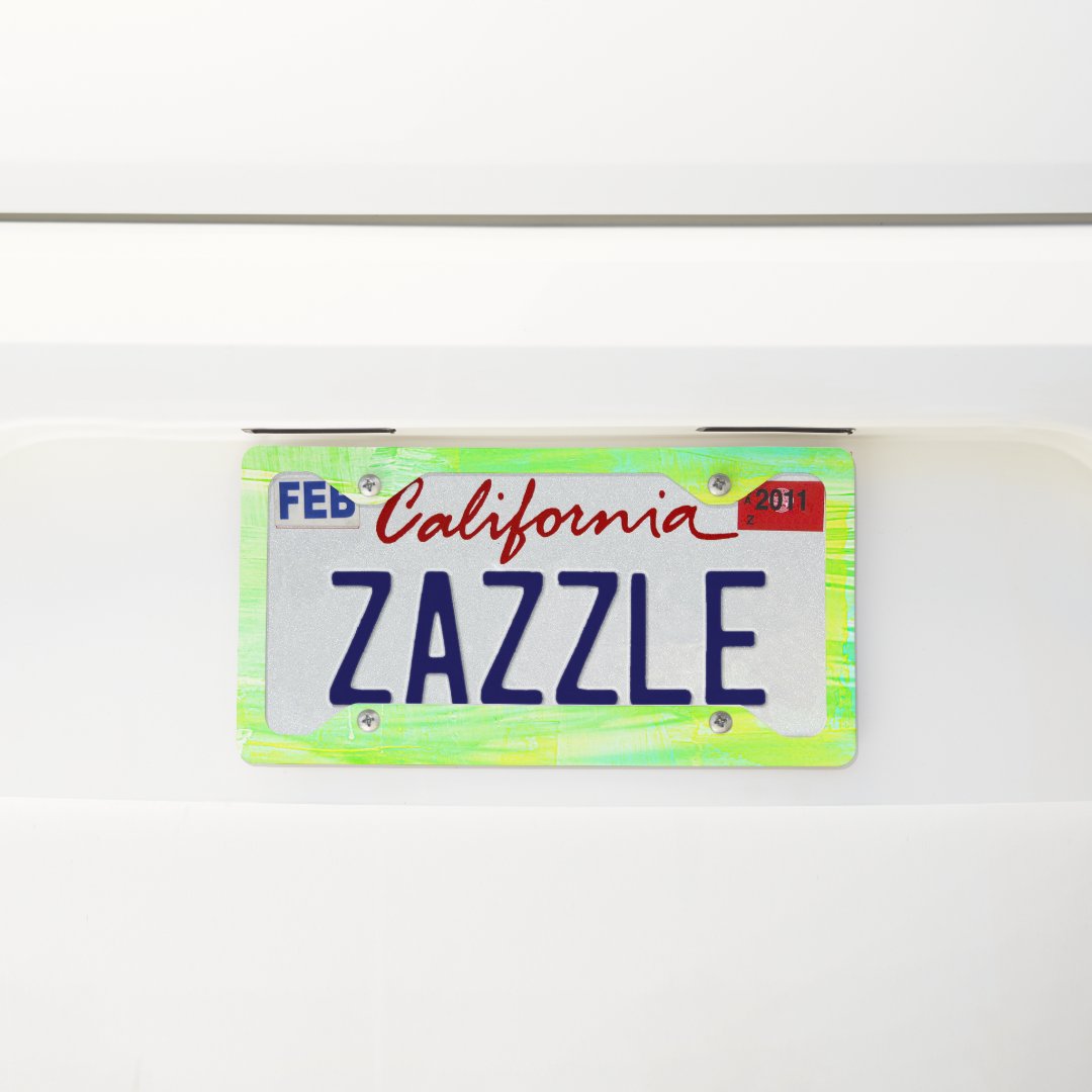 Neon Green and Yellow License Plate Frame | Zazzle