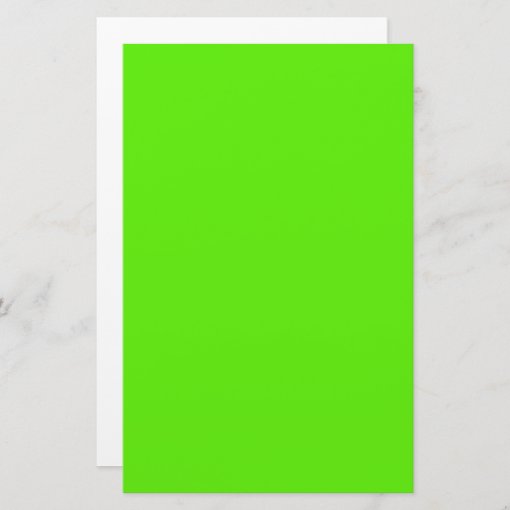 Neon Green Background Solid Color Background Stationery | Zazzle