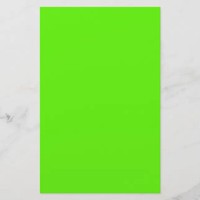 Neon Green Background Solid Color Background Stationery | Zazzle