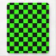Neon Green Black Checkered Checkerboard Vintage Mouse Pad | Zazzle