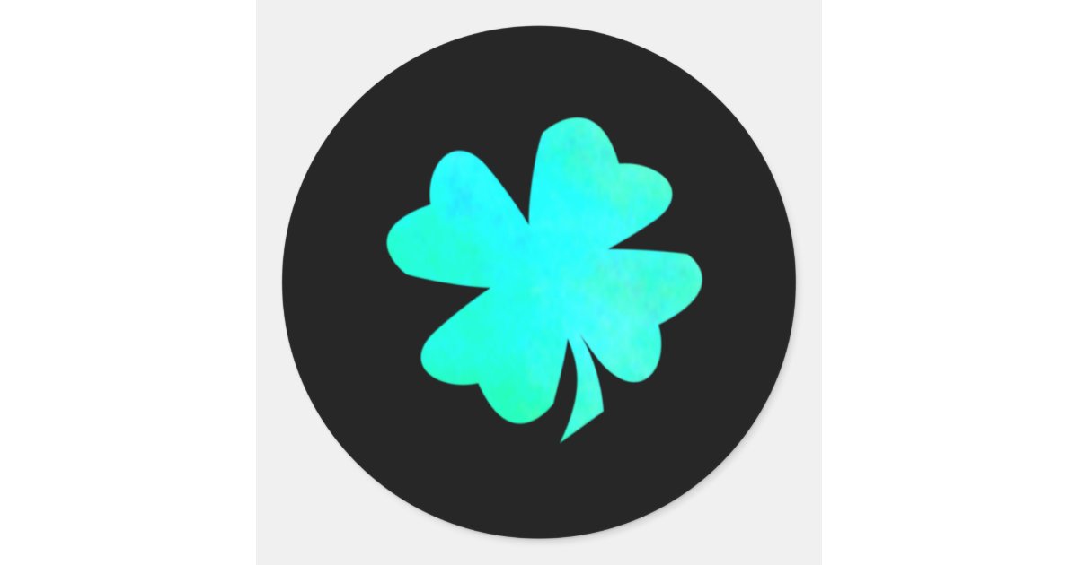 Neon Green blue Shamrock Stickers | Zazzle