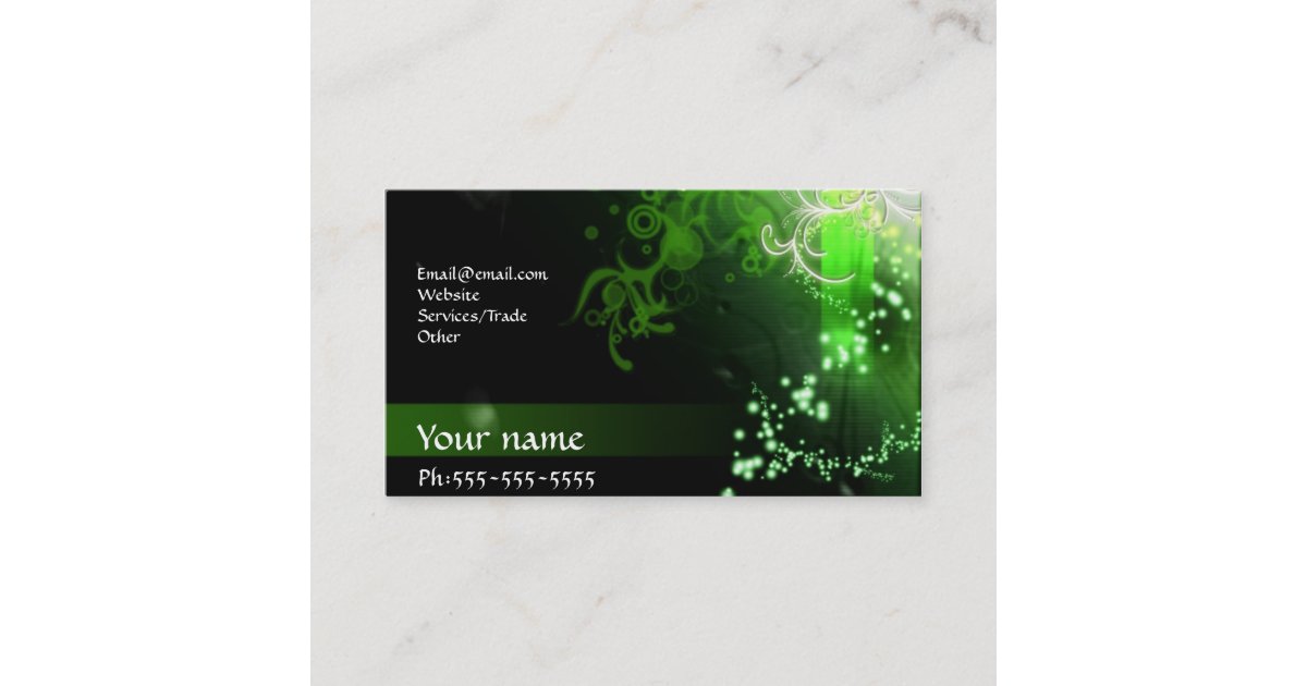 Neon green business card | Zazzle