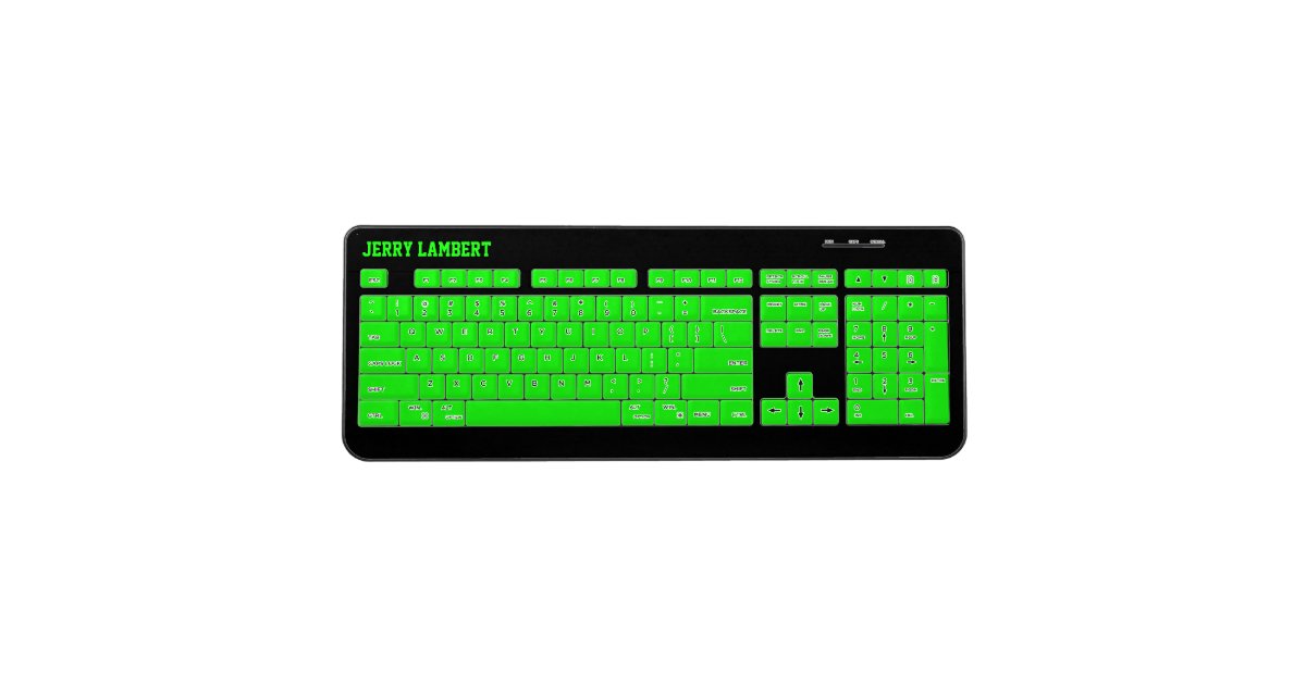 Neon Green Custom Wireless Keyboard | Zazzle