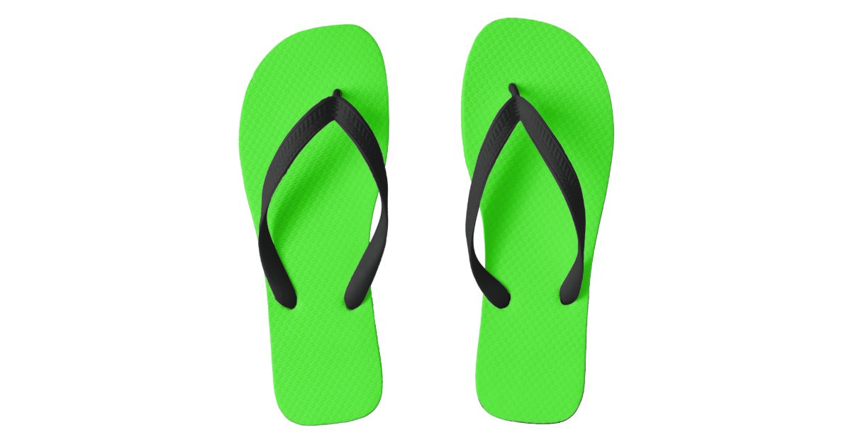 Neon Green Flip Flops | Zazzle