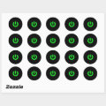 Neon Green Flourescent Power Button Classic Round Sticker | Zazzle