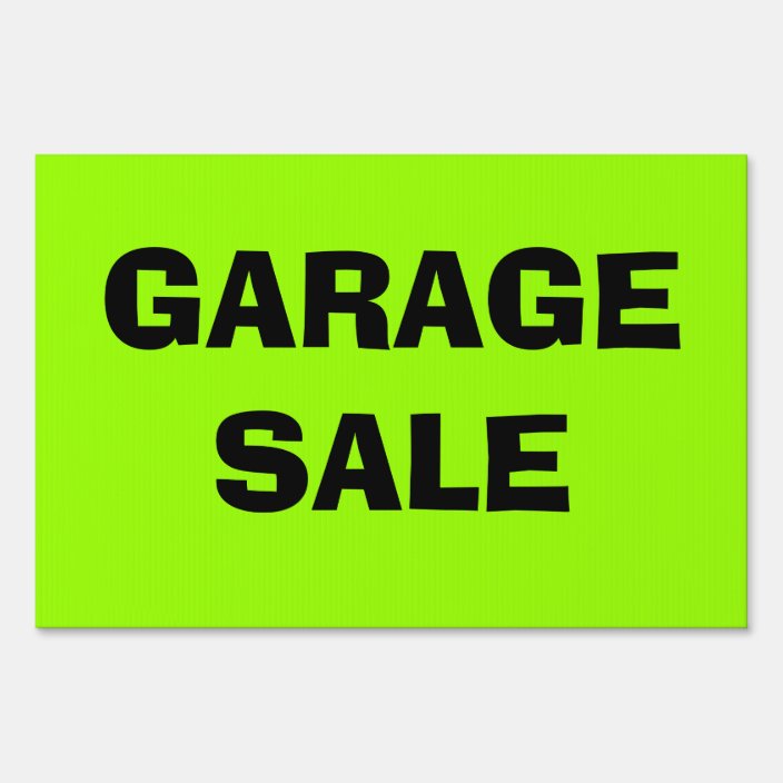 Neon Green GARAGE SALE Sign! Sign | Zazzle.com