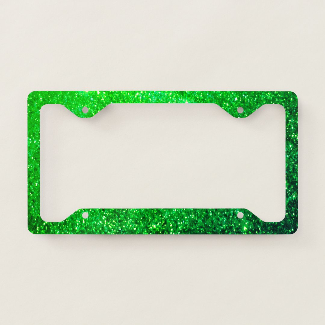 Neon Green Glitter Sparkly Colorful Bright 2021 License Plate Frame ...
