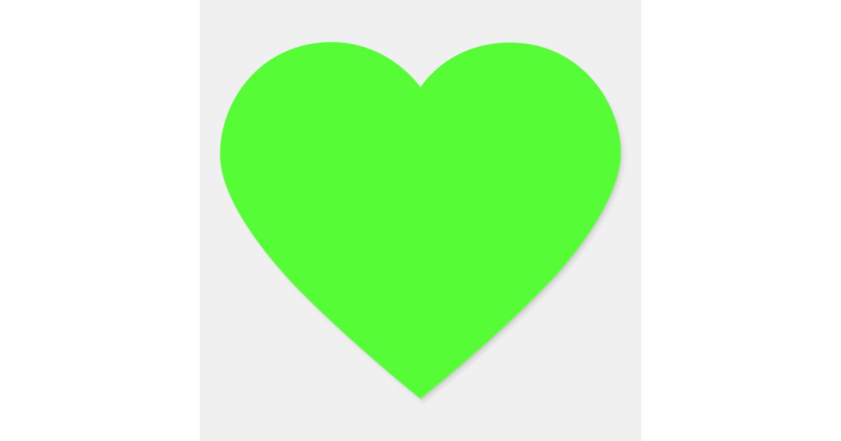 Neon Green Heart Sticker | Zazzle