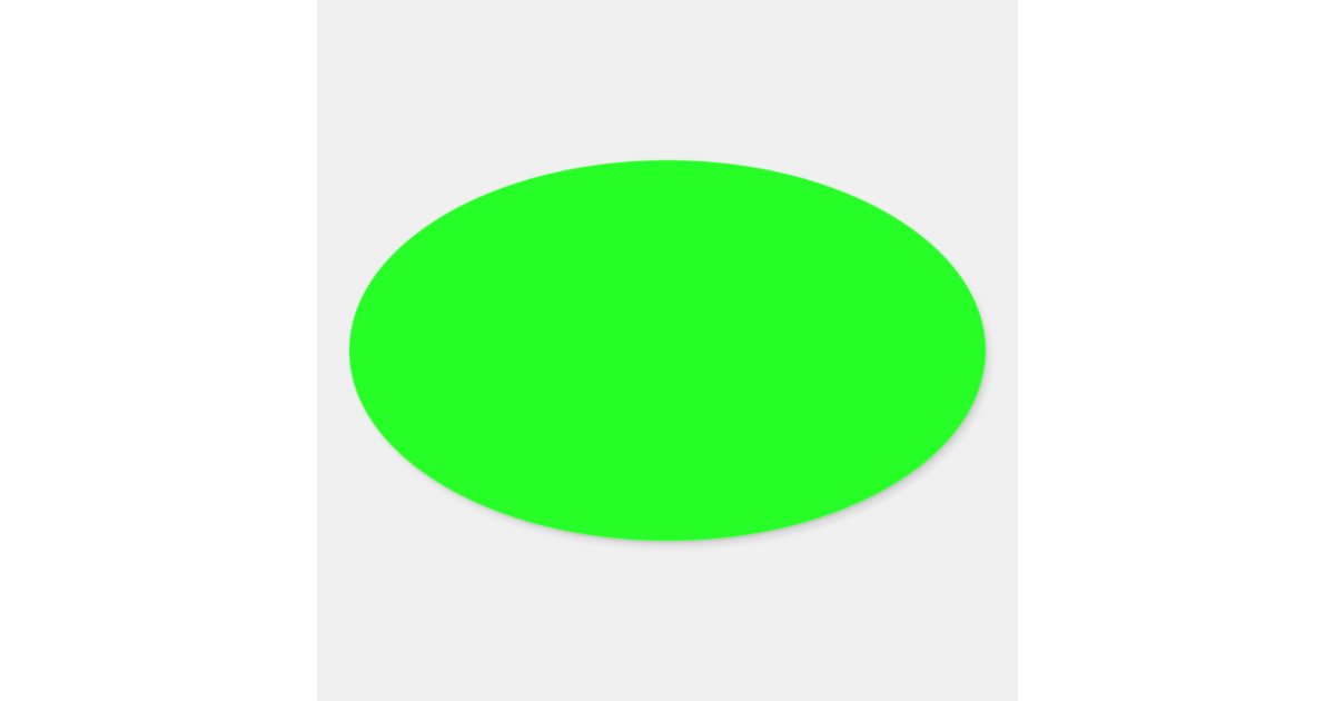 Neon green hex code 00FF00 Oval Sticker | Zazzle