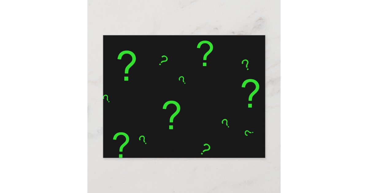 Neon Green Question Mark Postcard | Zazzle